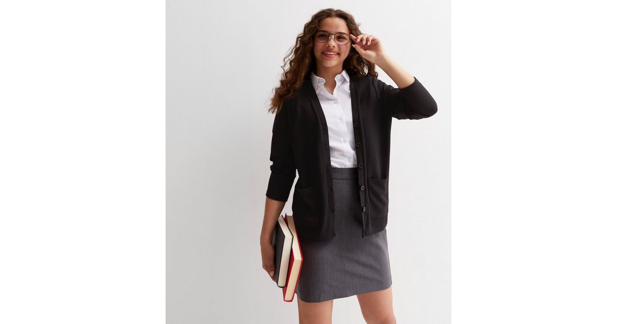 Girls Black Knit Long Cardigan | New Look