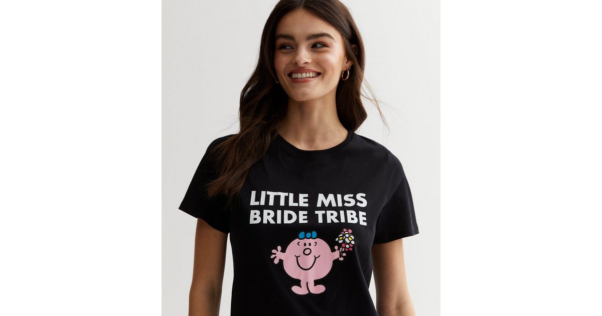 Black Little Miss Bride Tribe Logo T-Shirt | New Look