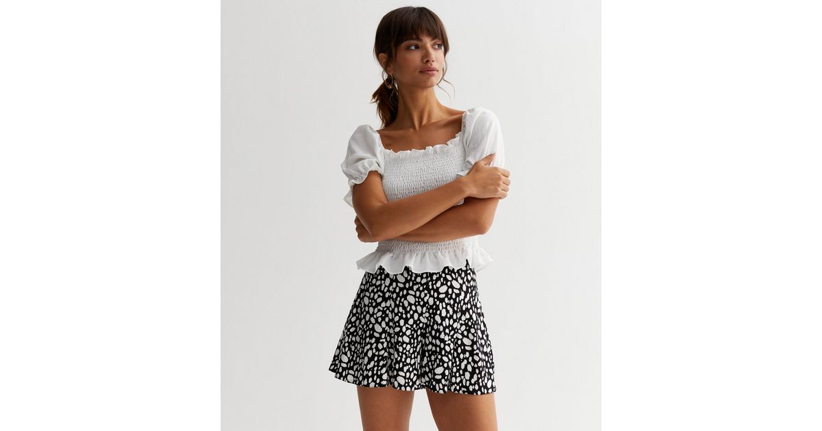 Black Spot High Waist Flippy Shorts | New Look