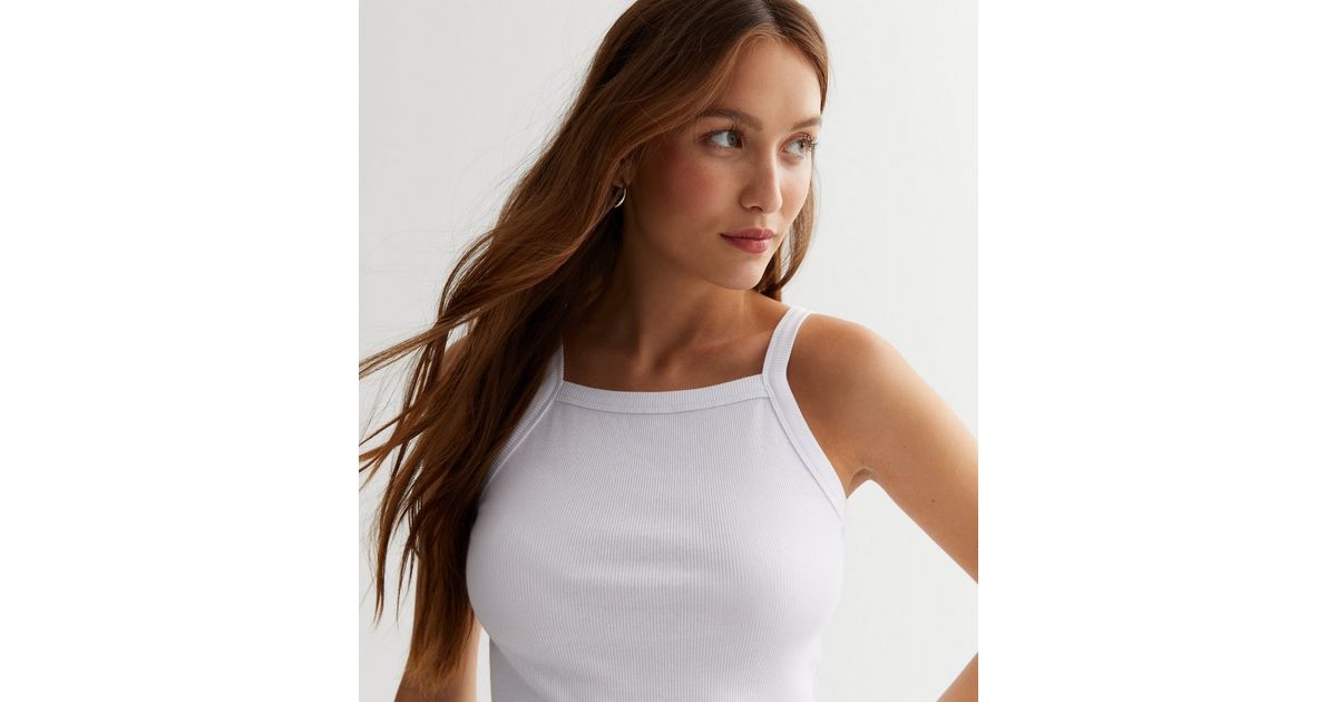 White Jersey Square Neck Cami | New Look