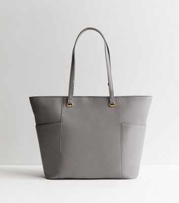 Grey Leather-Look Tassel Tote Bag | New Look