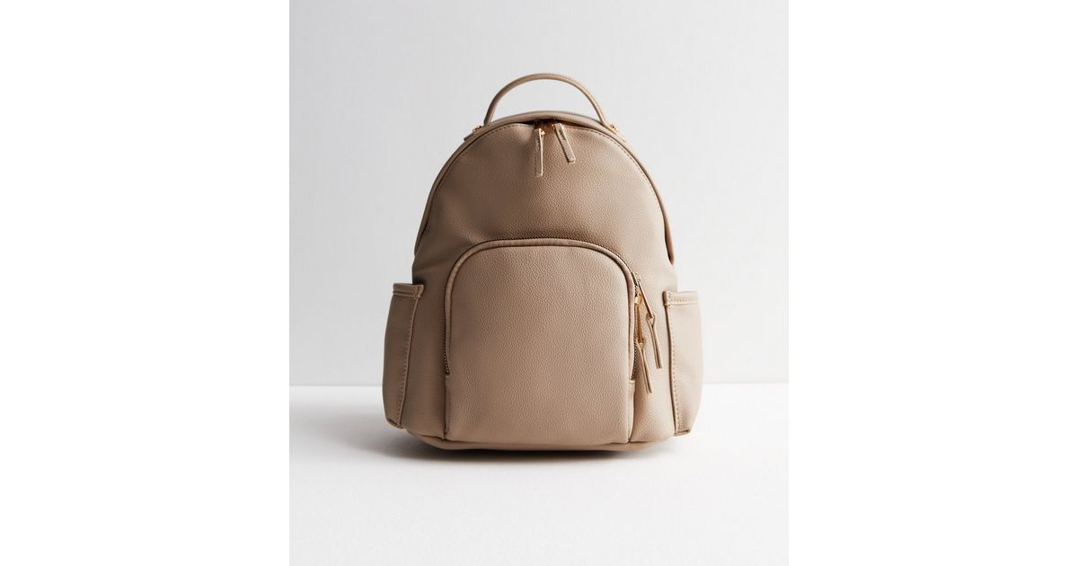 Mink Leather-Look Mini Backpack | New Look