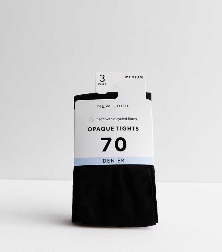 3 Pack Black 70 Denier Opaque Tights | New Look