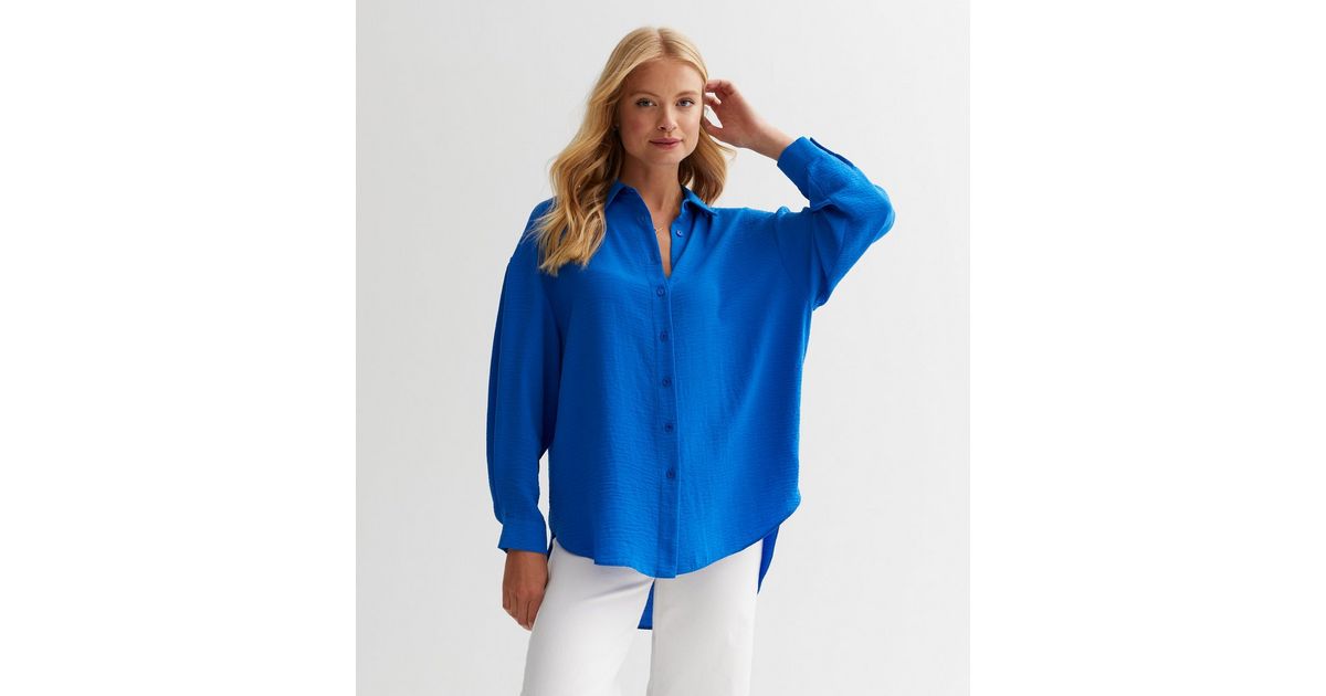 Bright Blue Oversized Shirt | New Look