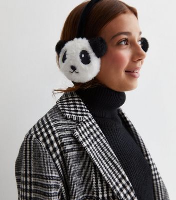 Girls White Panda Ear Muffs | New Look