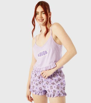 Skinnydip Lilac Short Pyjama Set with Disney Angel Print | New Look