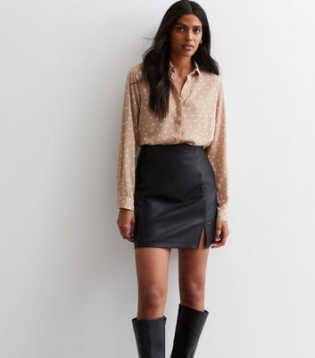 Mink Heart Spot Long Sleeve Shirt | New Look