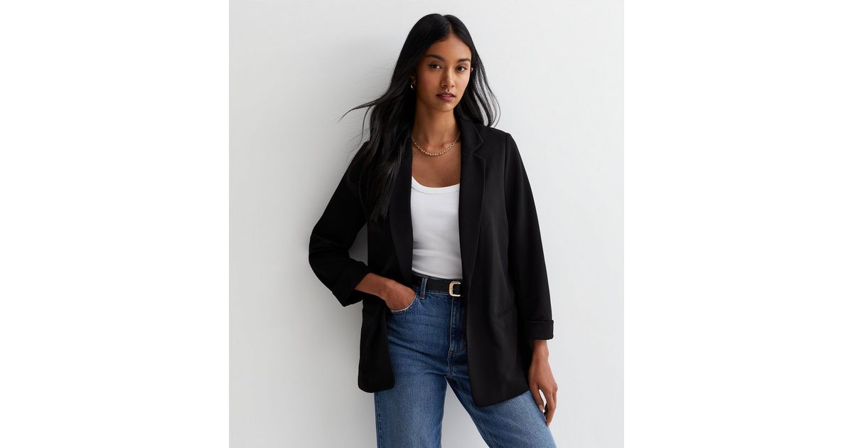 Black Long Sleeve Relaxed Fit Blazer | New Look