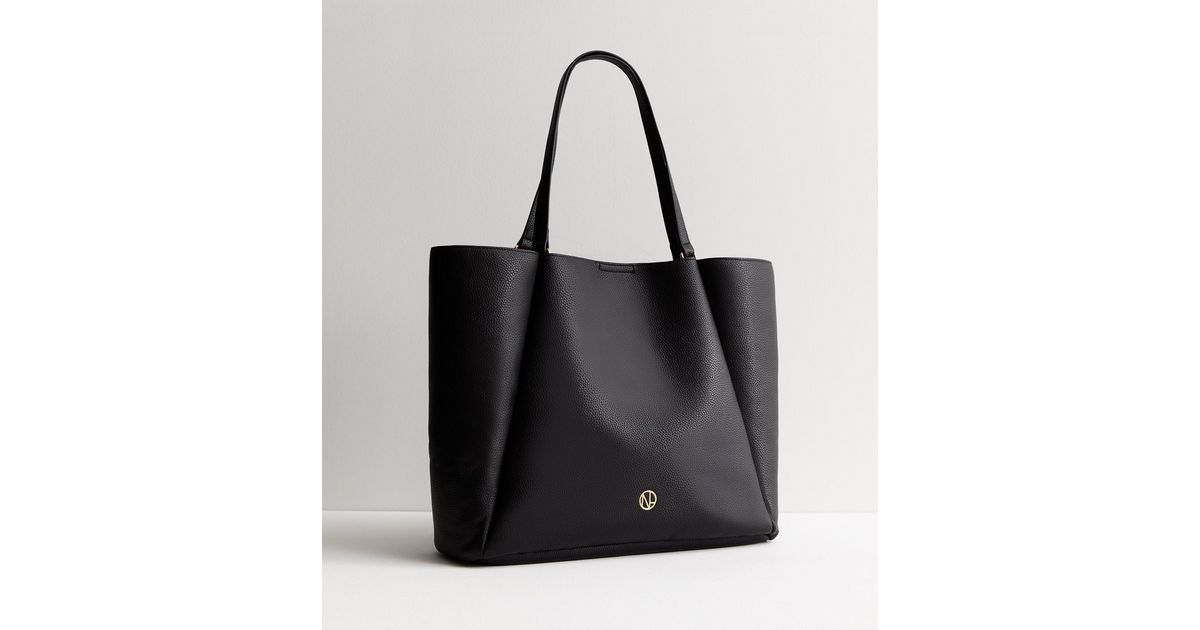 Black Seam Tote Bag | New Look