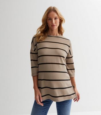 Maternity Mink Stripe Fine Knit Top | New Look
