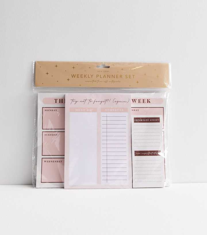 Pink Weekly Planner Set | New Look