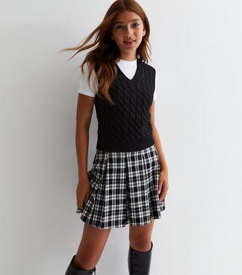 Girls Black Cable Knit Vest | New Look