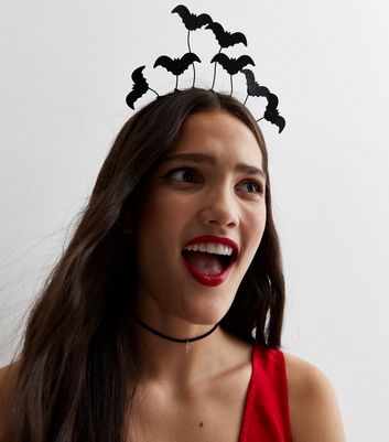 Black Glitter Bat Bopper Headband | New Look