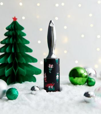 Black Christmas Gonk Lint Roller | New Look