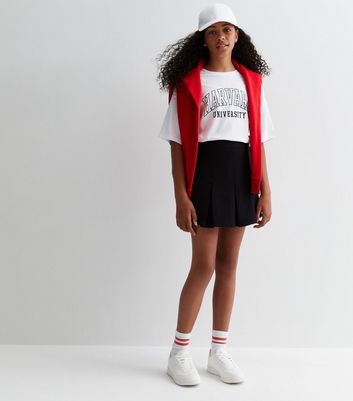 Girls Black Ponte Cargo Skort | New Look