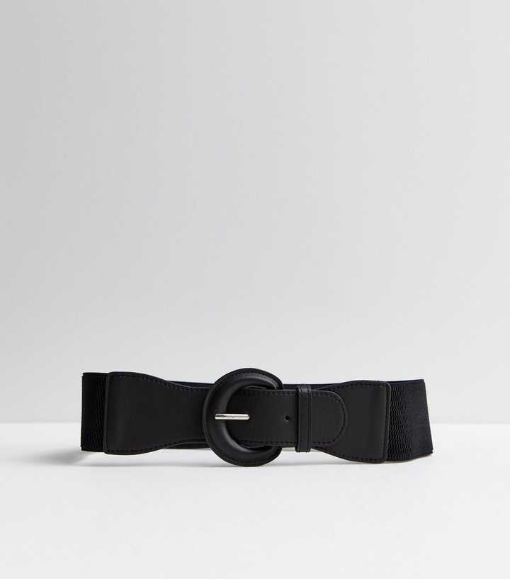 Black Covered Buckle Stretch Belt | New Look