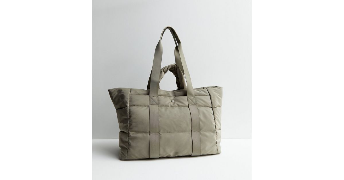 Olive Padded Sporty Tote Bag | New Look