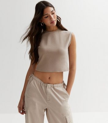 Mink Sleeveless Crop Top | New Look