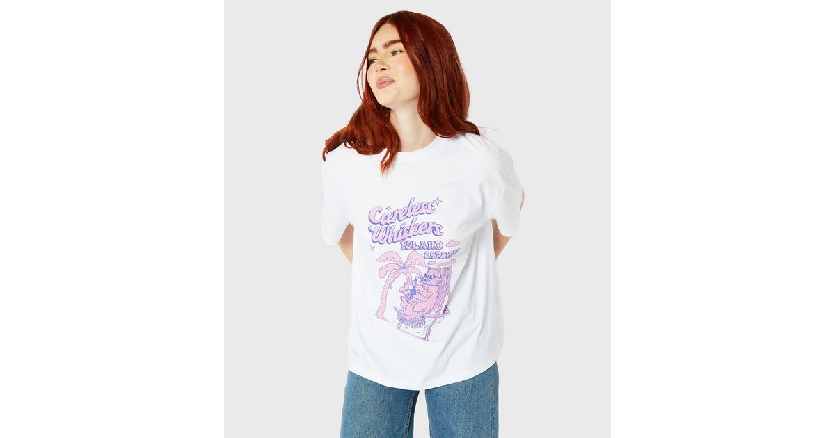 Skinnydip White Careless Whiskers Logo T-Shirt | New Look