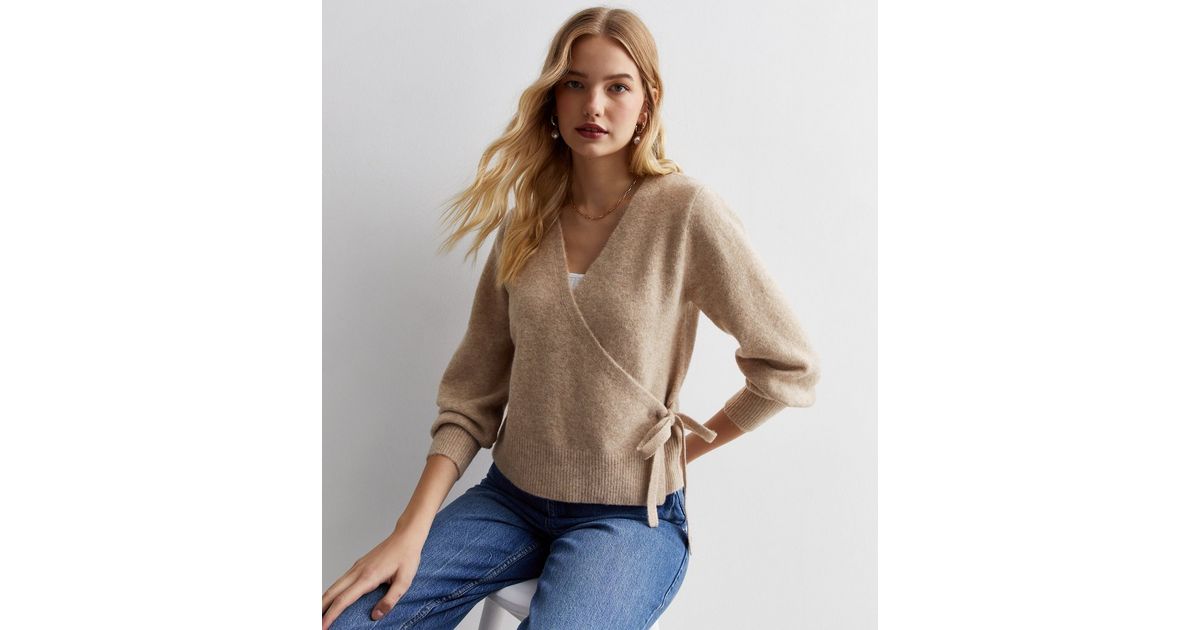 Mink Wrap Knitted Jumper | New Look