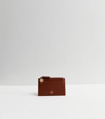 Tan Leather-Look Card Holder | New Look