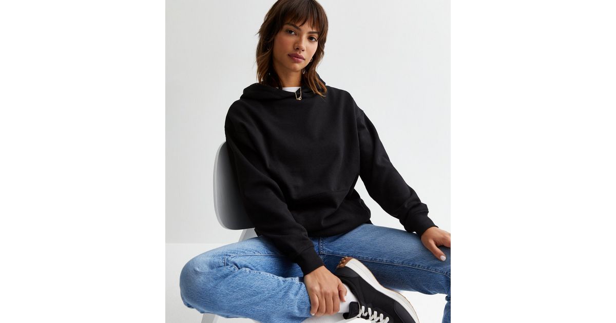 Black Pocket Front Hoodie | New Look