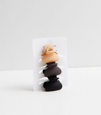 3 Pack Rust Matte Mini Hair Claw Clips | New Look