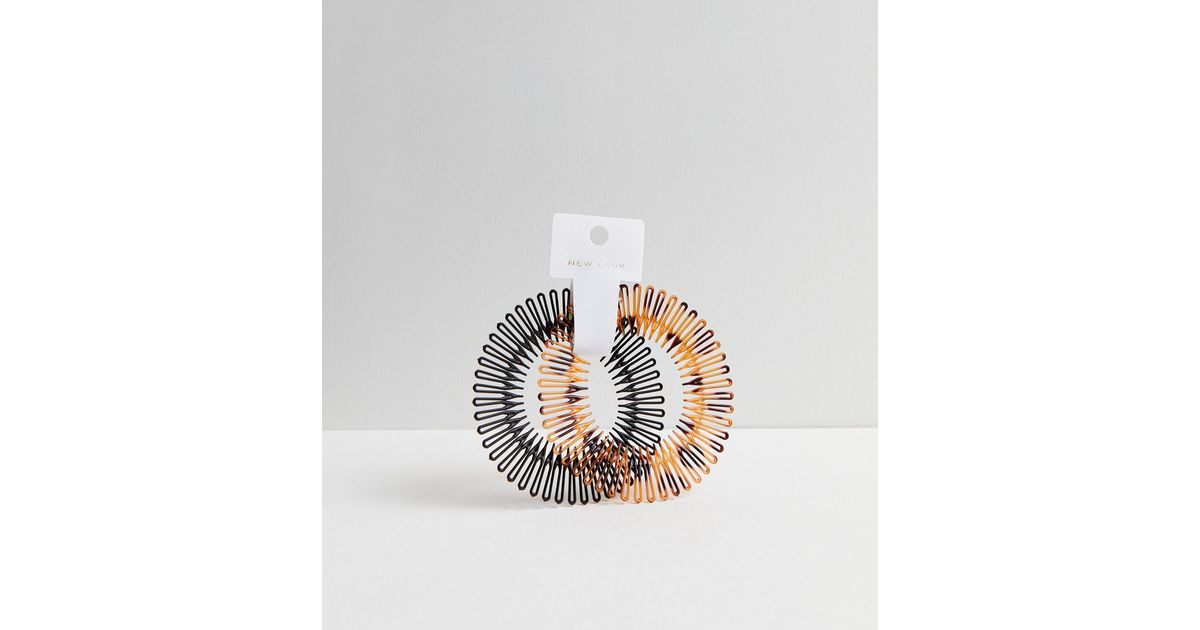 2 Pack Multicoloured Stretch Comb Headbands New Look
