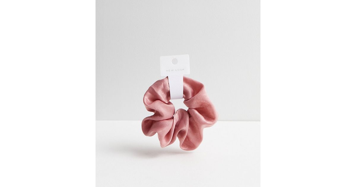 Pink Satin Oversized Scrunchie | New Look