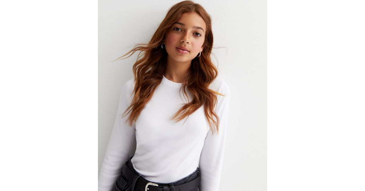 Girls White Long Sleeve Top | New Look