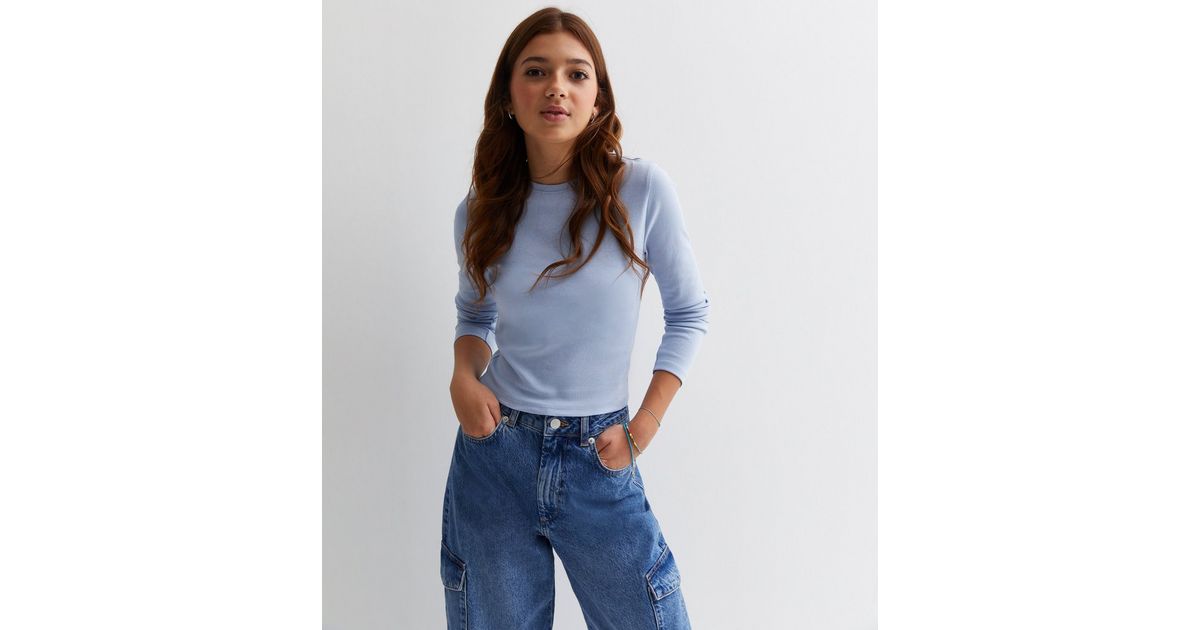 Girls Pale Blue Long Sleeve Top | New Look