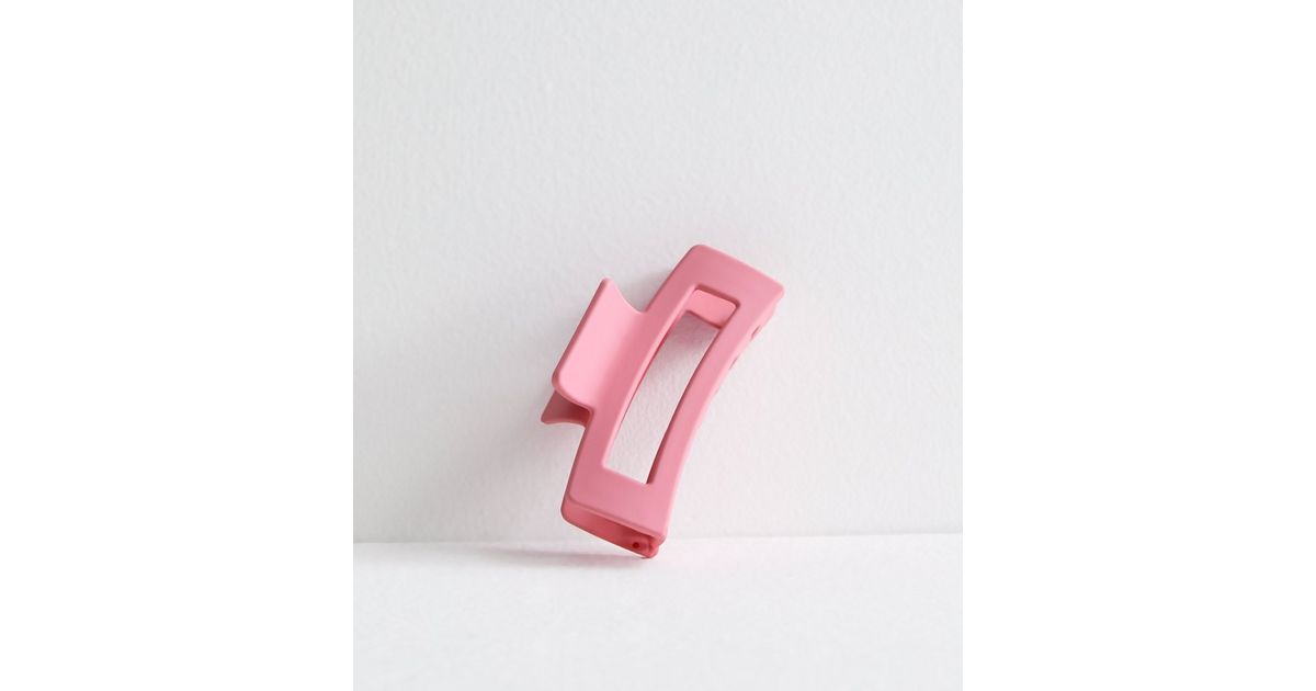 Pink Matte Rectangle Hair Claw Clip | New Look