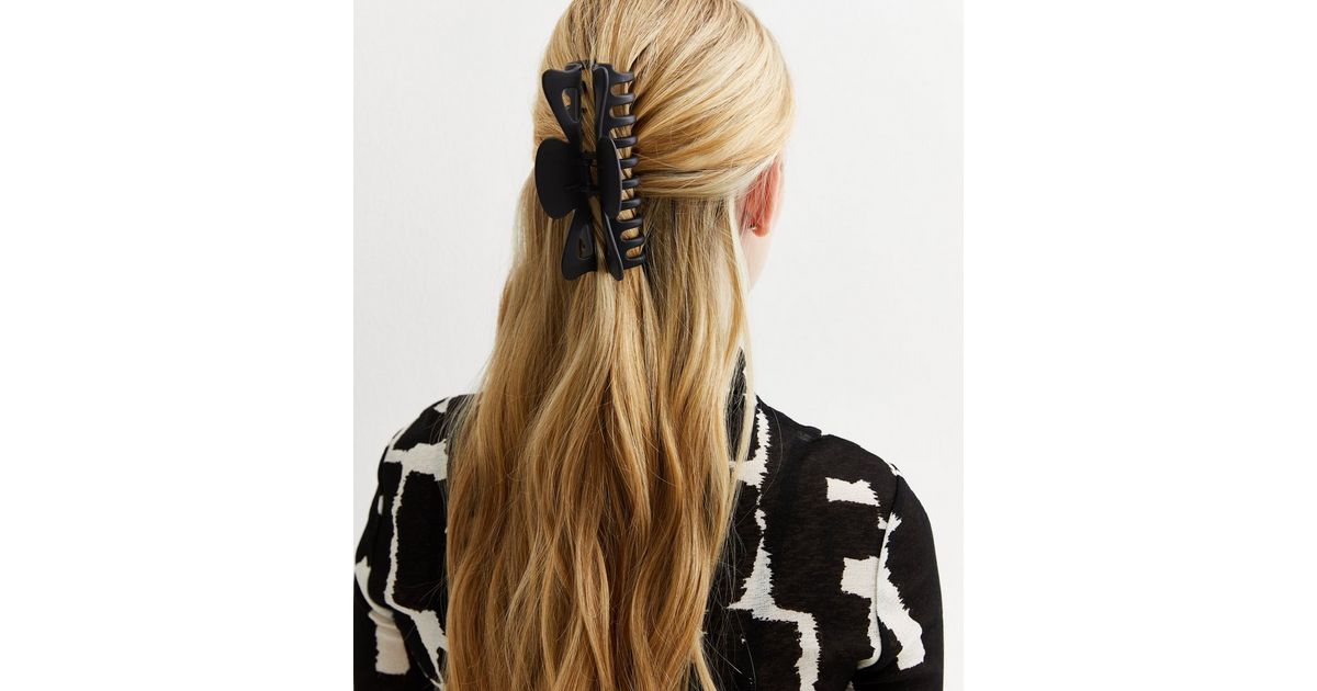 Black Matte Extra Large Hair Claw Clip | New Look