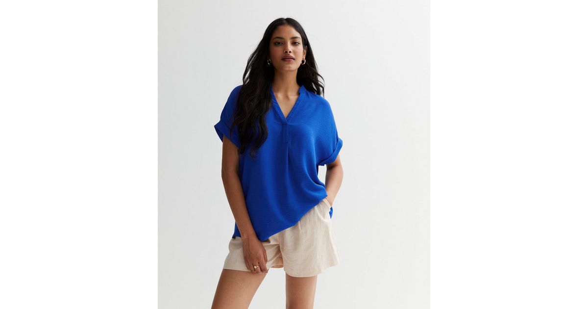 Bright Blue Short Sleeve Blouse | New Look
