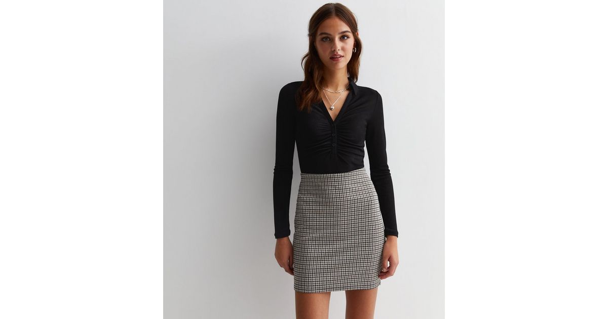 Brown Heritage Check Mini Tube Skirt | New Look
