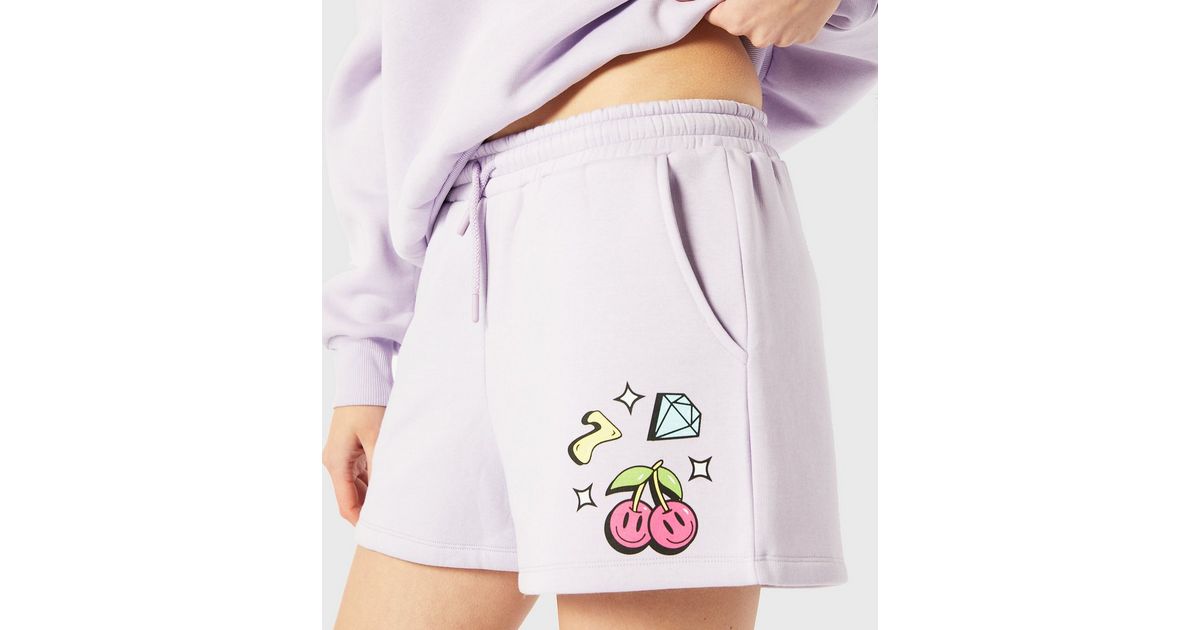 Skinnydip Lilac Get Lucky Jogger Shorts | New Look