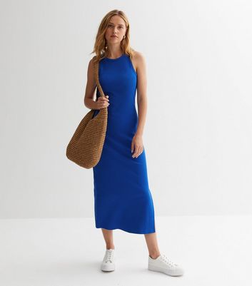 Blue Racer Split Hem Midaxi Dress | New Look