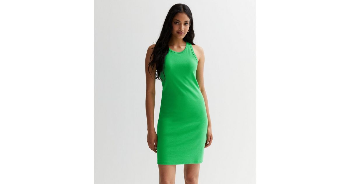 Green Racer Back Mini Dress | New Look