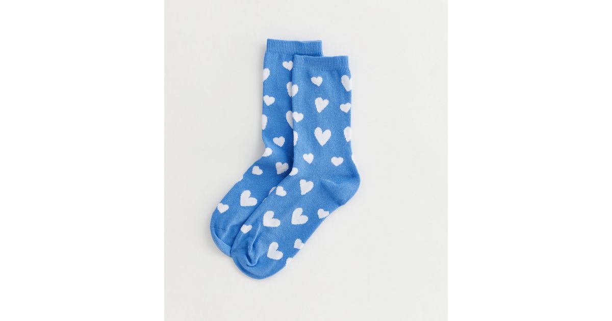 Blue Heart Socks | New Look