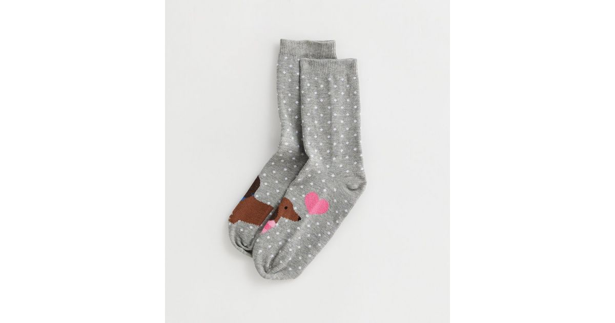 Grey Sausage Dog Socks | New Look