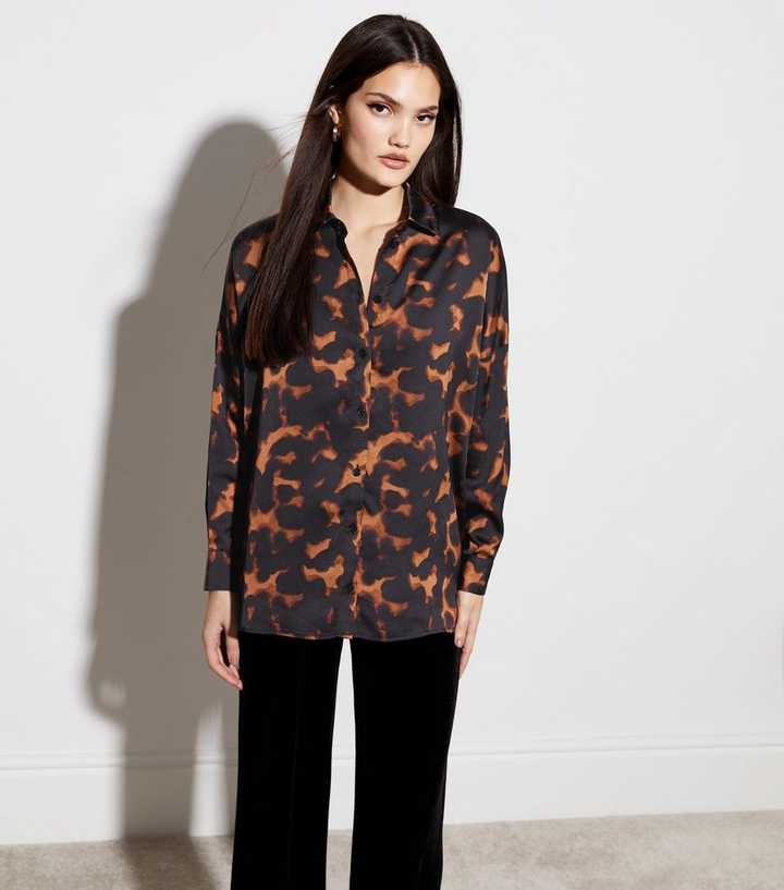 tortoise shell print top