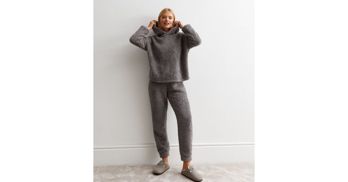 Grey Teddy Lounge Joggers | New Look
