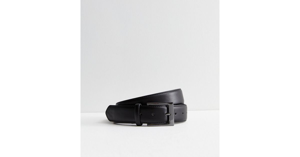 Black Faux Leather Buckle Belt | New Look