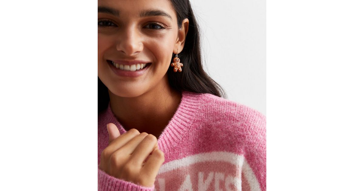 Light Brown Gingerbread Christmas Earrings | New Look