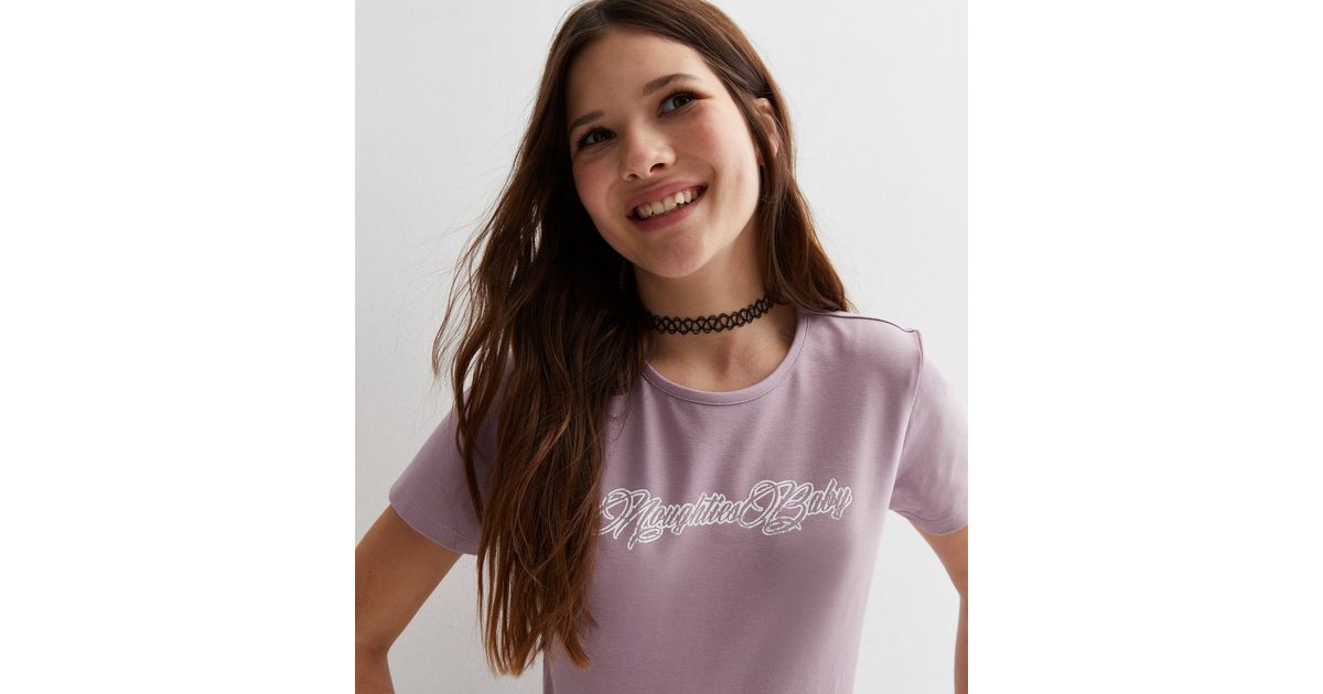 Girls Light Purple Noughties Baby Logo T-Shirt | New Look