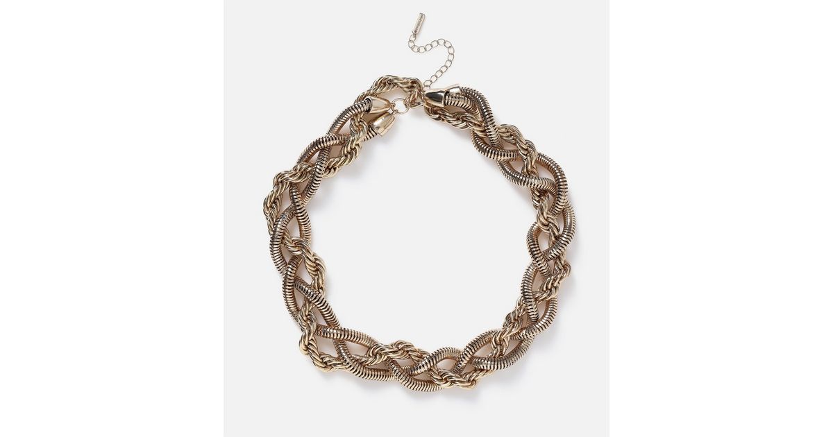 Freedom Gold Twisted Snake Chain Necklace | New Look