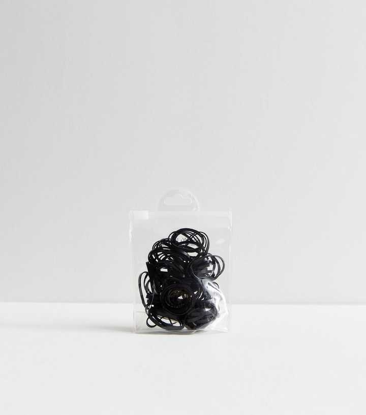 100 Pack Black Hair Elastics | New Look