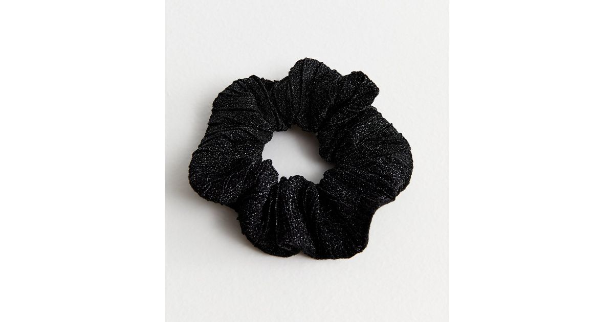 Black Glitter Scrunchie | New Look