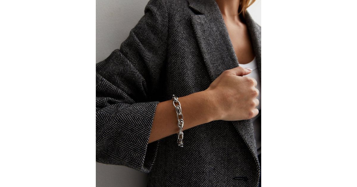 Silver Chunky Chain Link Bracelet | New Look