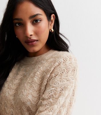 Camel Stitch Knit Crew Neck Jumper | New Look